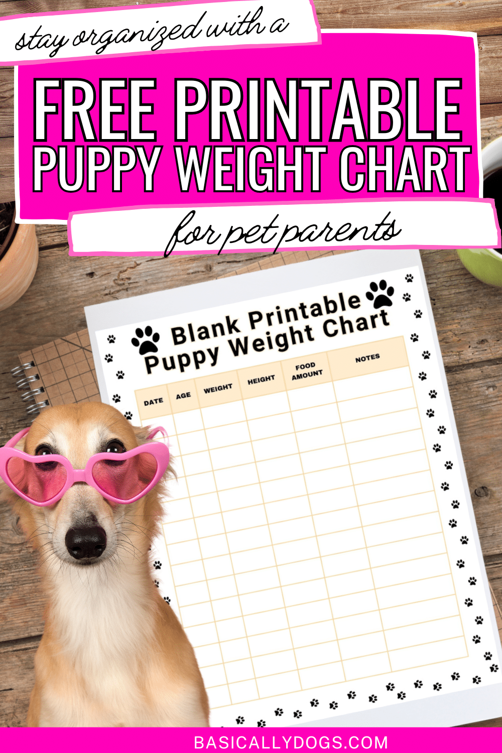 Stay Organized With a Free Printable Puppy Weight Chart for Pets