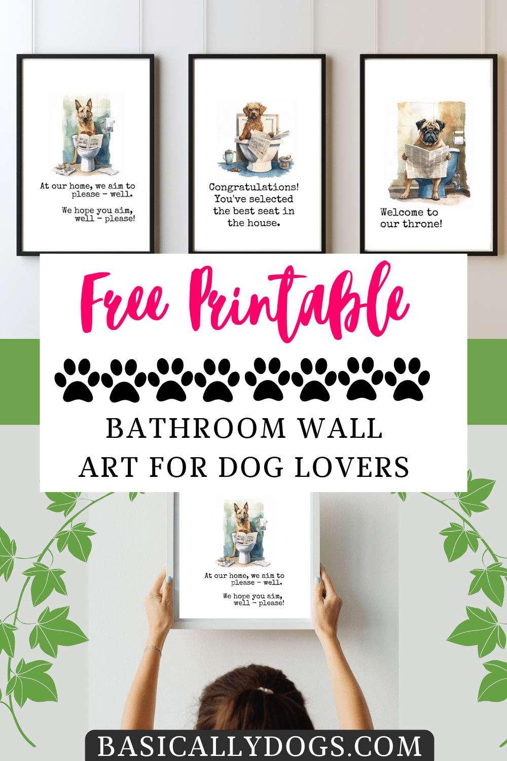 Best Free Printable Bathroom Wall Art for Dog Lovers