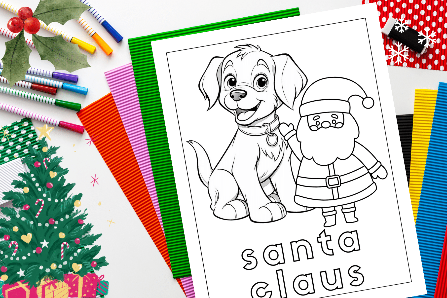 Free Christmas Puppy Coloring Pages for Dog Lovers - Basically Dogs