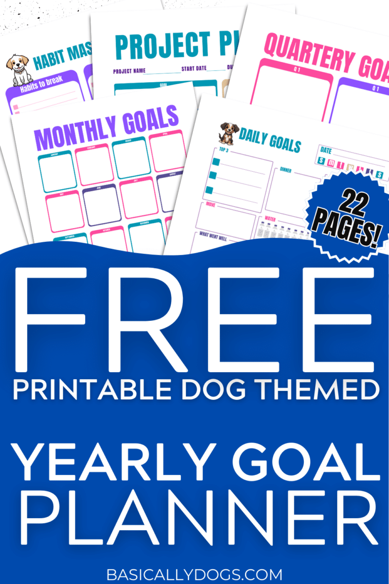 Free Printable Dog-Themed Yearly Goal Planner to Stay Organized ...