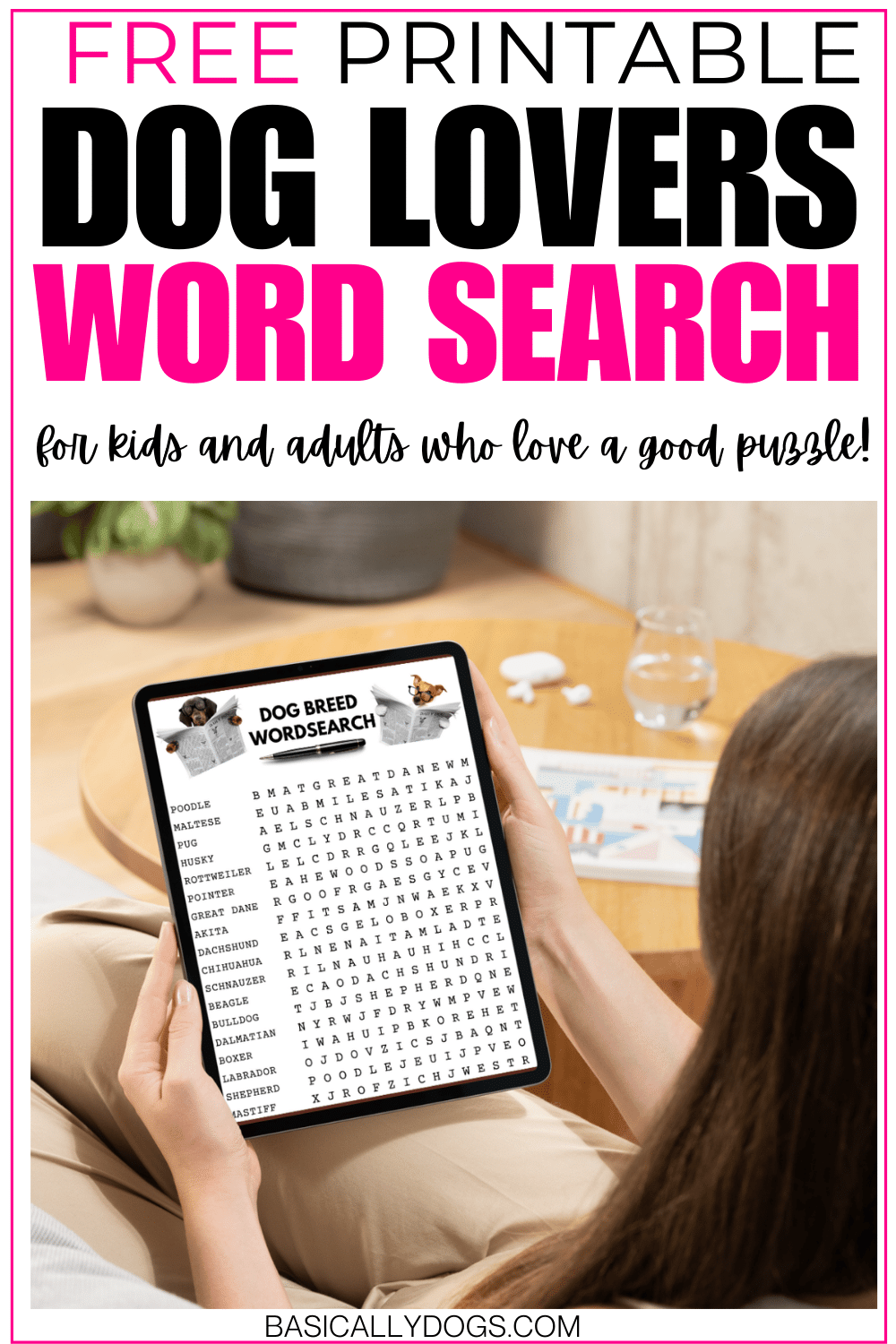 Free Printable Dog Word Search of Breeds for Kids and Adults ...